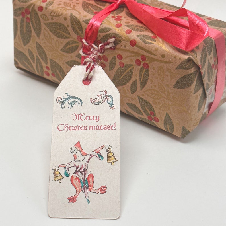 Medieval Gift Tags Merry Christes Maesse, 5pcs/set Christmas, X-mas ...