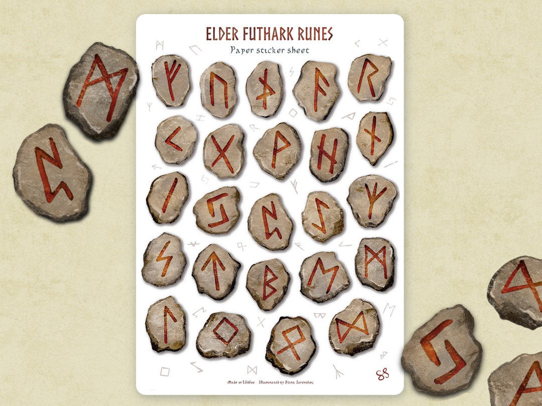 Sticker Sheets - ELDER FUTHARK RUNES - Journaling, Planner, Historical ...