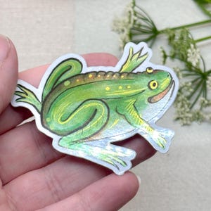Happy Medieval Frog -metallic Effect - Vinyl Sticker, Waterproof ...