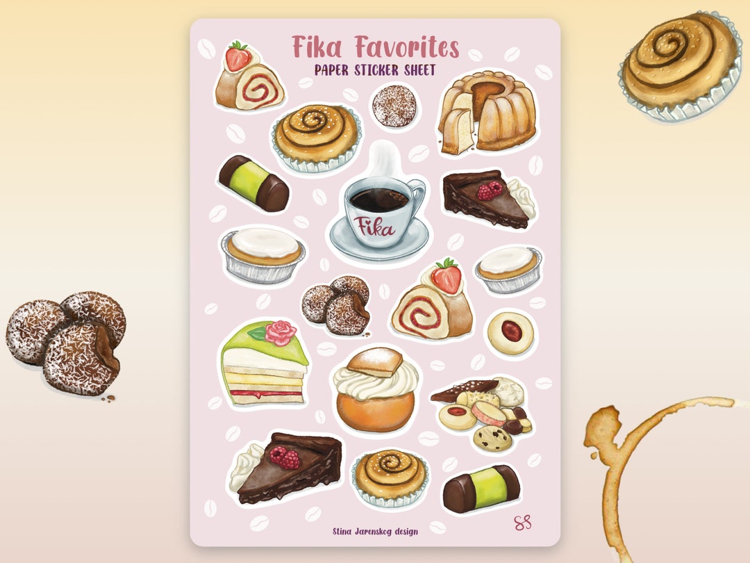 Sticker Sheet - FIKA FAVOURITES- Sweet Stickers for Journaling, Planner ...