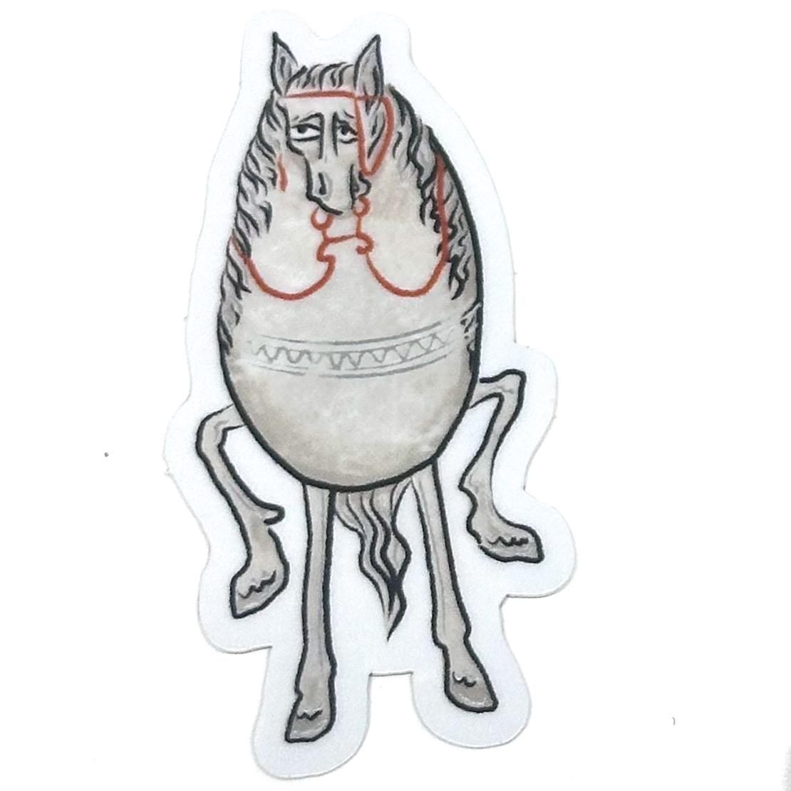 Vinyl Stickers - GOOFY HORSE -silver Metallic, Waterproof, Medieval ...