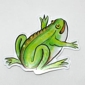 Happy Medieval Frog -metallic Effect - Vinyl Sticker, Waterproof ...