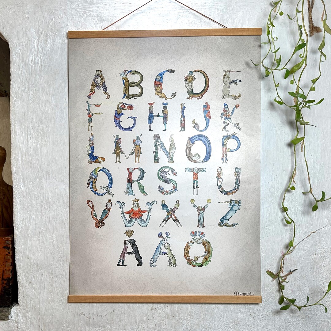 Medieval Swedish Alphabet Poster | Large High-quality Wall Decor ...