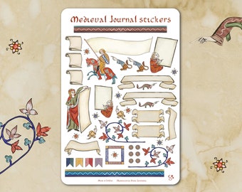 Sticker Sheet MEDIEVAL KNIGHTS Funny Whimsical Historical Stickers for ...