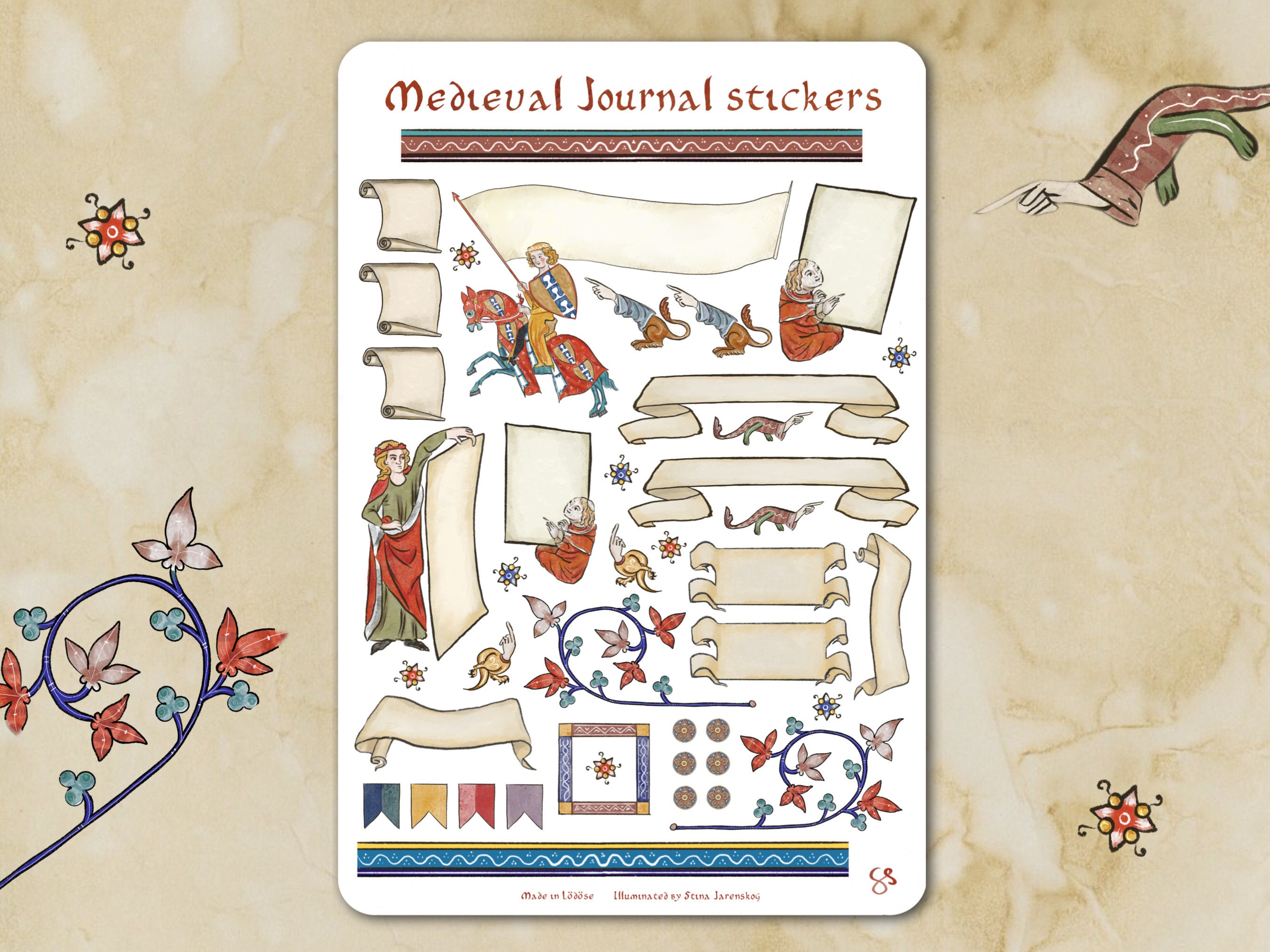 Sticker Sheet - MEDIEVAL JOURNAL - Funny Whimsical Historical Stickers ...