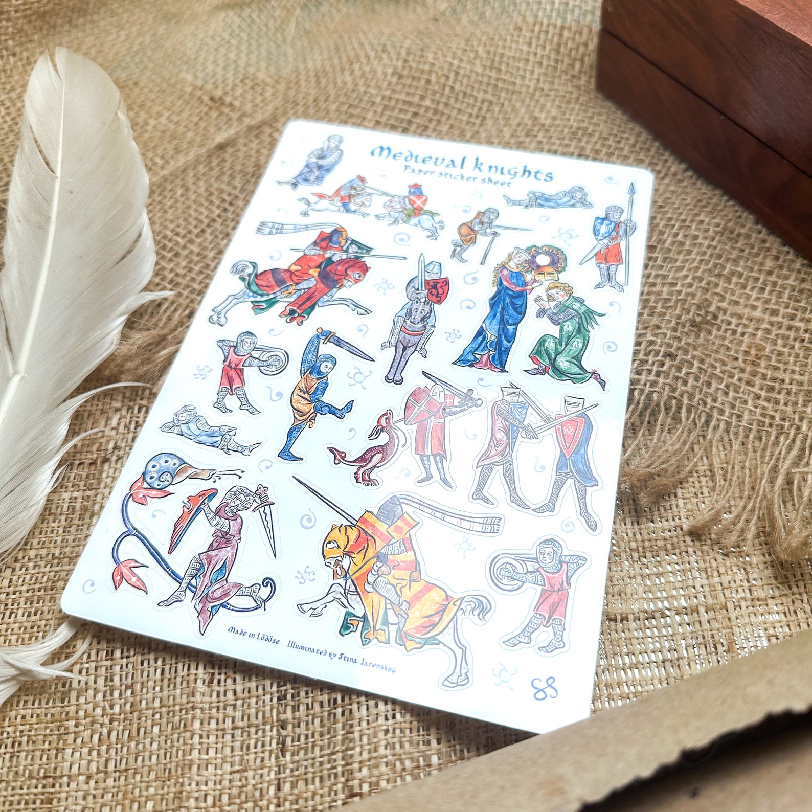 Sticker Sheet - MEDIEVAL KNIGHTS- Funny Whimsical Historical Stickers ...