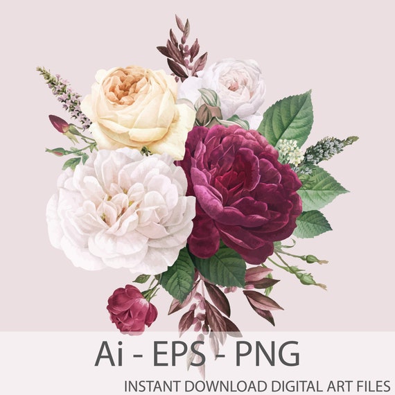 Floral Card Design Digital Download Png Ai and Eps Files - Etsy
