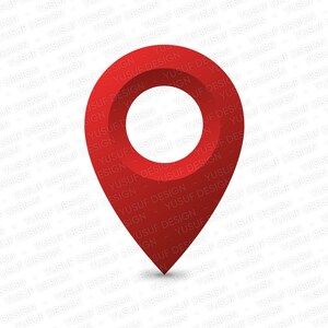Red Map Pins Set Isolated on White Background Premium Vector - Etsy