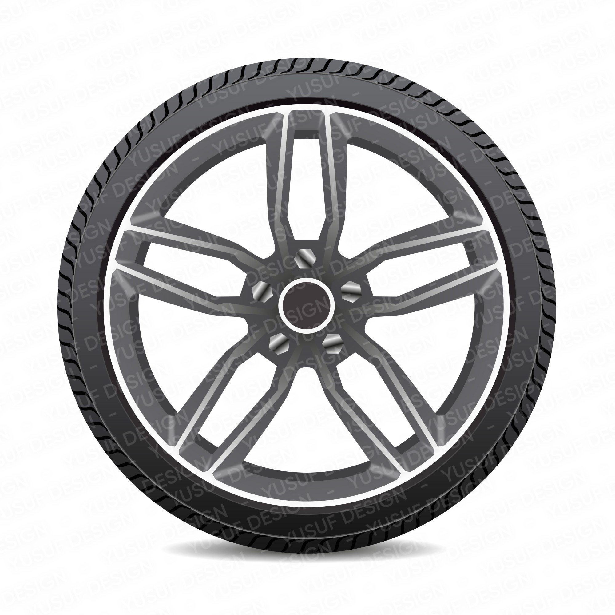 Vector Tire and Rim Icon Set PNG EPS Ai - Etsy