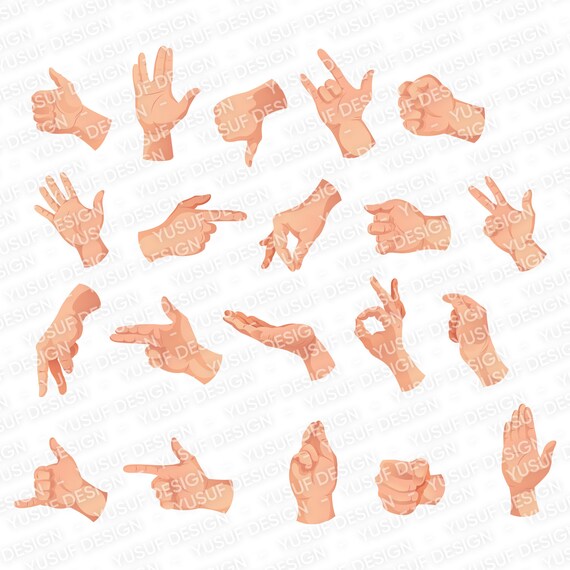 Human Hands Set Illustration SVG Ai EPS PNG - Etsy UK