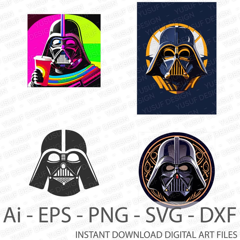 Darth Vader Four in One Vector Set - Instant Digital Download - Svg ...