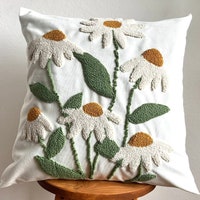 Hand Tufted Lemon Pattern Pillow Cover, Punch Needle ,decorative Embroidered Cushion Cover, Fun ...