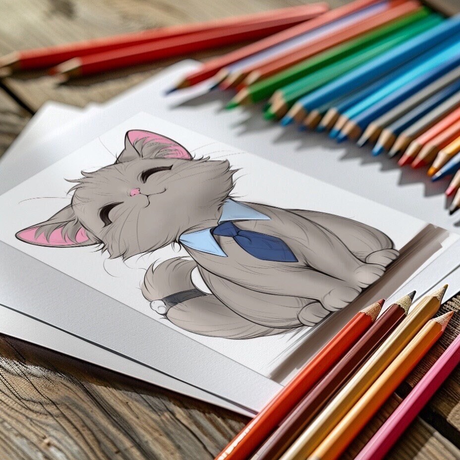44 Cute Cats With Jobs Coloring Pages, Educational Kids & Adults ...