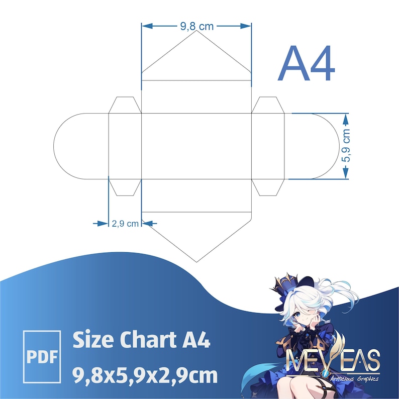 Furina Craftable Gift Box, Printable PDF Download, Genshin Impact Mini ...