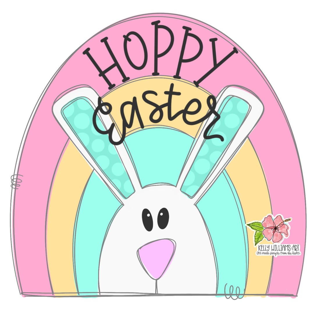TEMPLATE : Hoppy Easter Door Hanger Bunny Template - Etsy