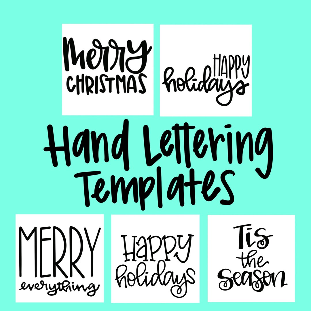 TEMPLATE : Holiday Hand-lettering Traceables Bundle - Etsy