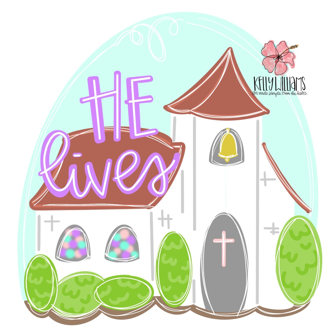 TEMPLATE : He Lives Easter Door Hanger Template - Etsy