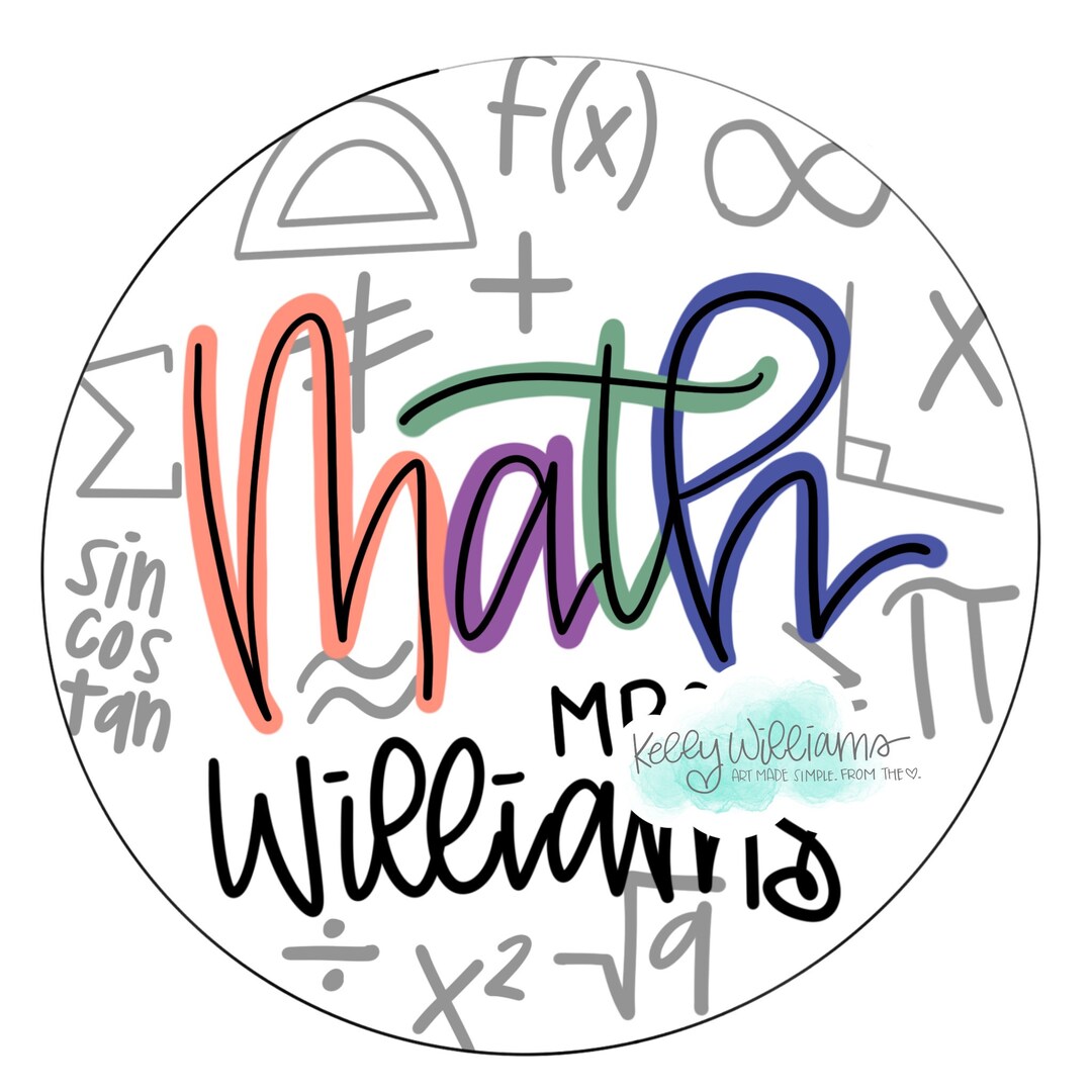 TEMPLATE : Math Teacher Door Hanger Template Teacher Door Hanger - Etsy