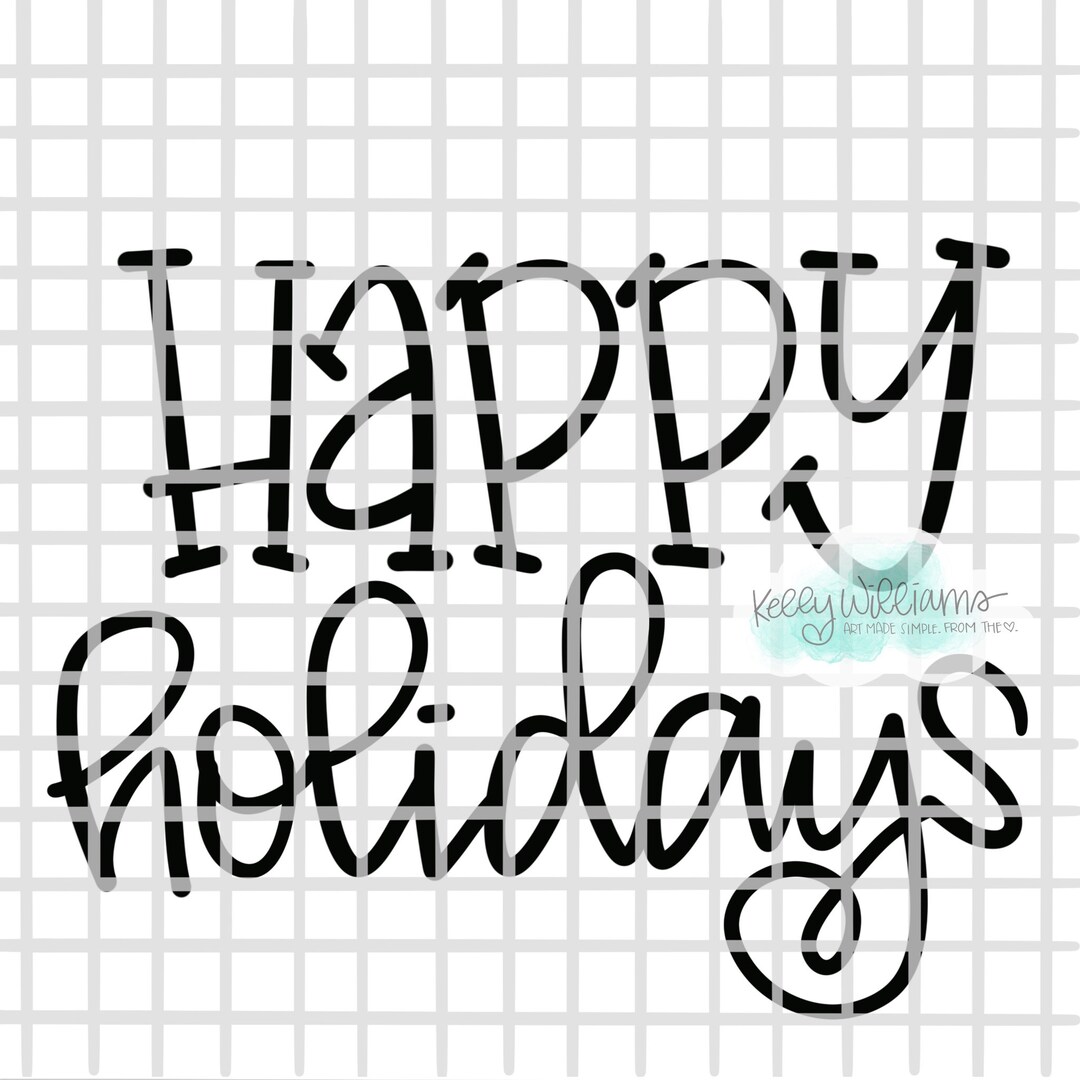 TEMPLATE : Happy Holiday Hand-lettering Traceable - Etsy