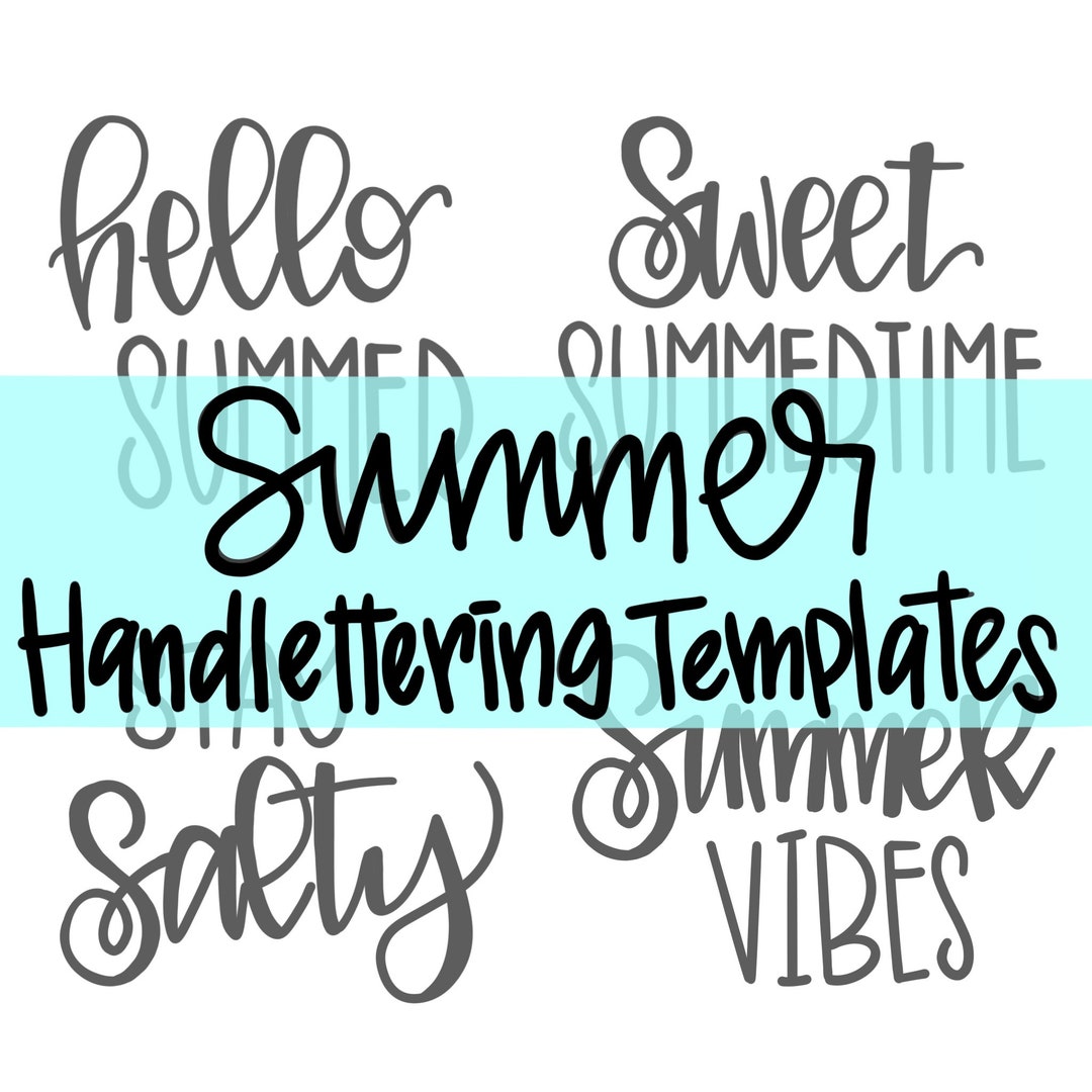 TEMPLATE : Summer Hand-lettering Traceables Bundle - Etsy