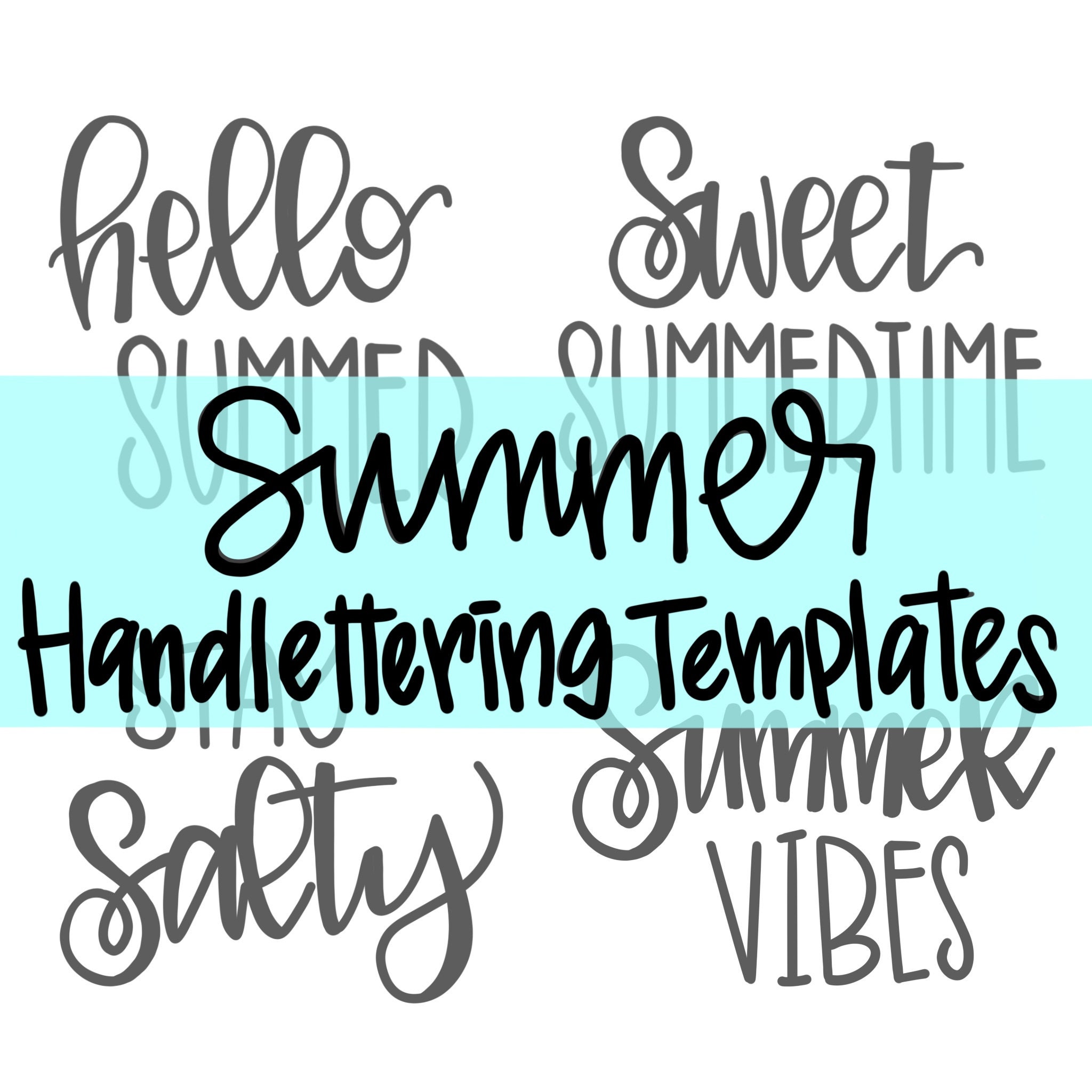 TEMPLATE : Summer Hand-lettering Traceables Bundle - Etsy
