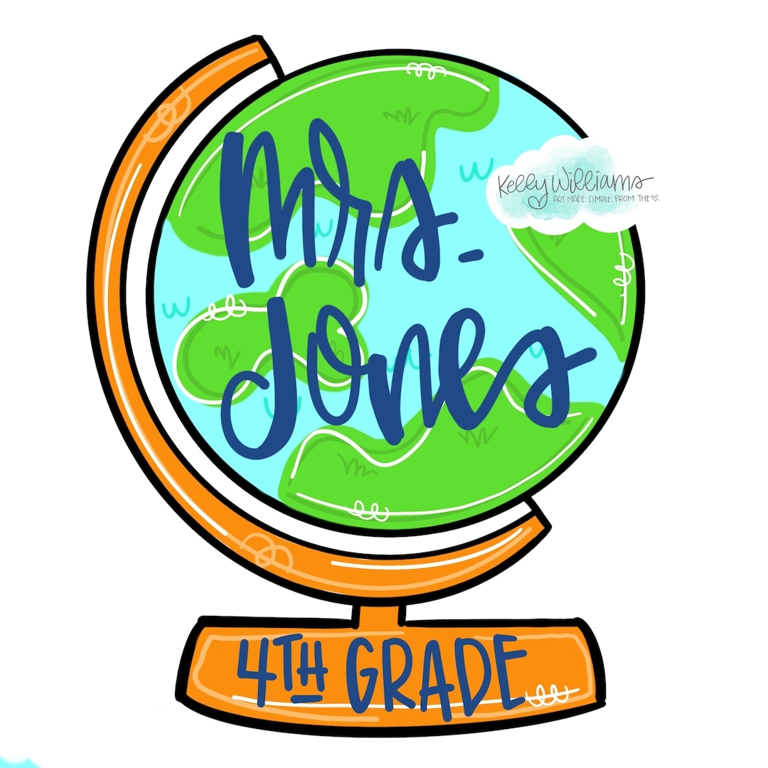 TEMPLATE : Globe Teacher Door Hanger Template Globe Door Hanger - Etsy