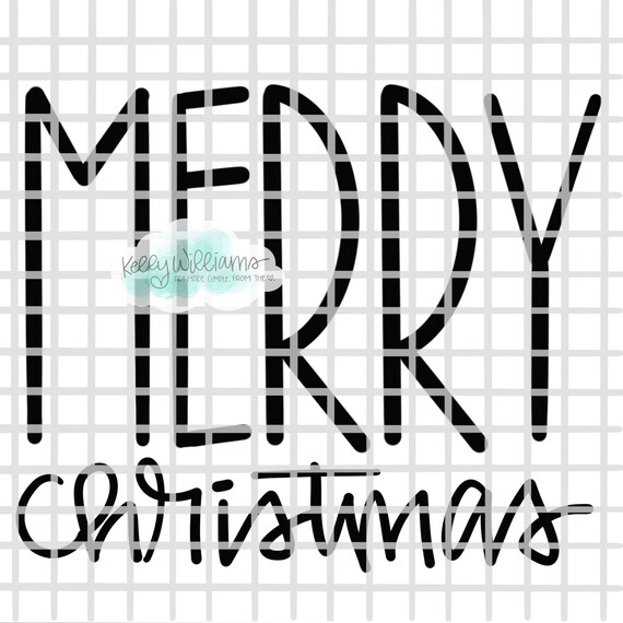Template Merry Christmas Hand Lettering Traceable Etsy