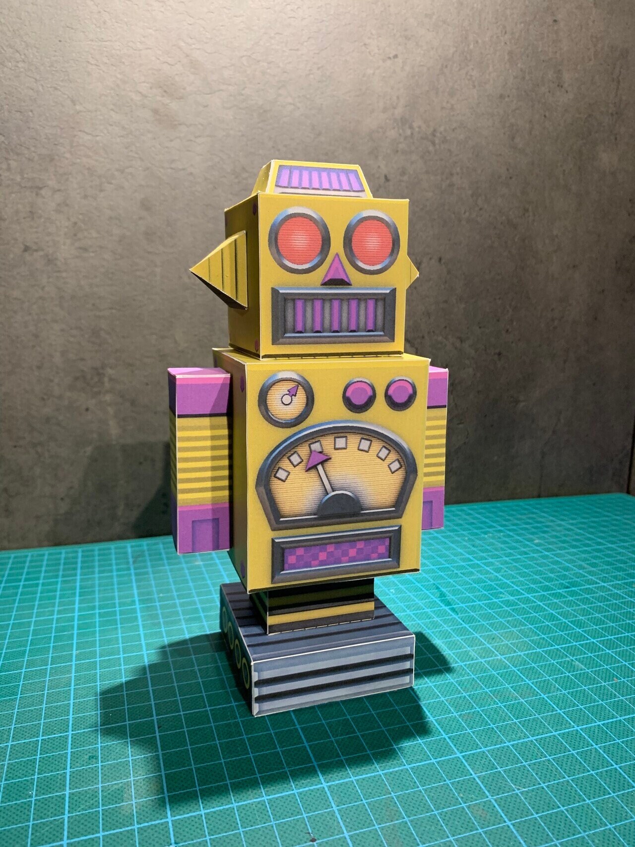 DIY, YELLOW Simple Robot Papercraft, Low Poly, PDF, Dxf, Digital ...