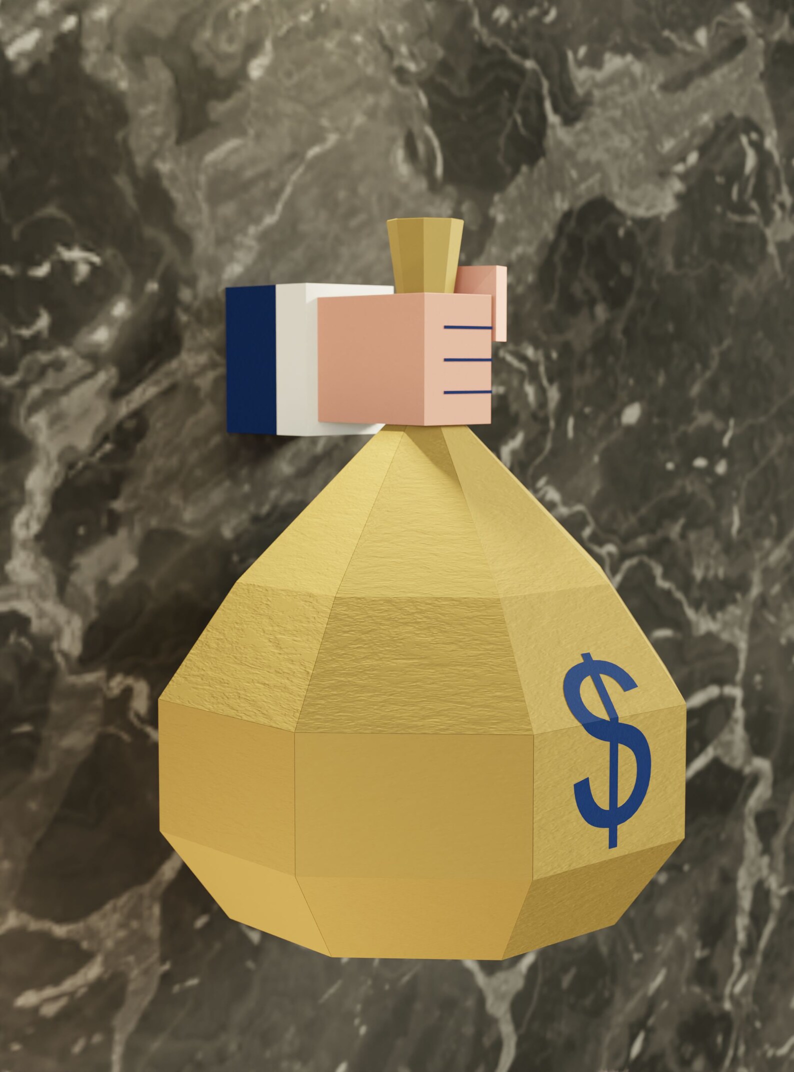 Money Bag Papercraft DIY Wall Ornament 3D Low Poly PDF - Etsy