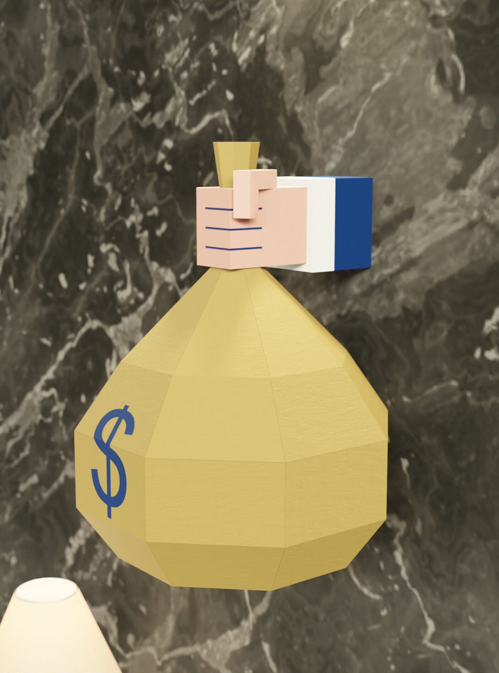 Money Bag Papercraft DIY Wall Ornament 3D Low Poly PDF - Etsy