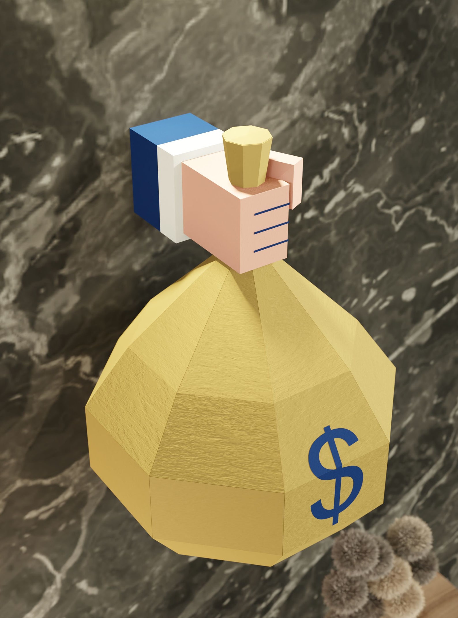 Money Bag Papercraft DIY Wall Ornament 3D Low Poly PDF - Etsy