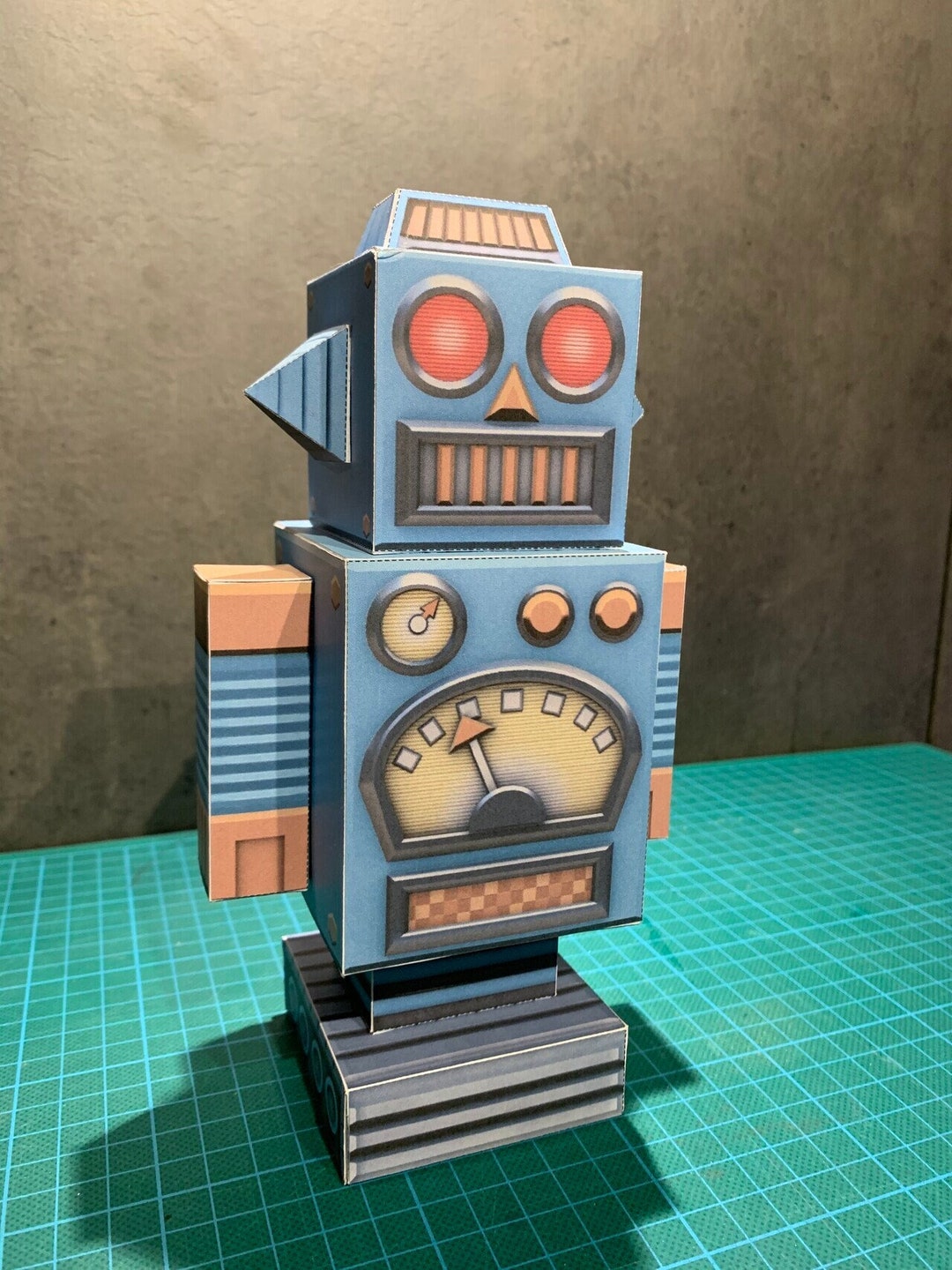 DIY, BLUE Simple Robot Papercraft, Low Poly, PDF, Dxf, Digital Download ...