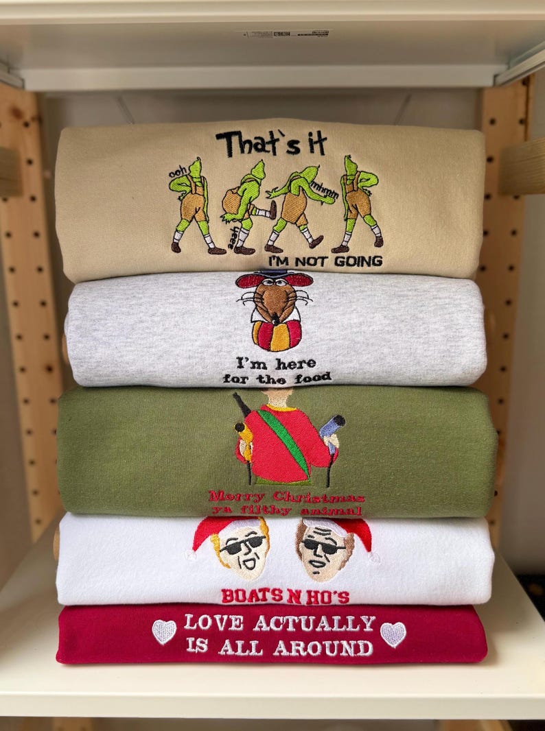 Embroidered Movie Inspired Christmas Jumper: Home Alone, the Grinch ...