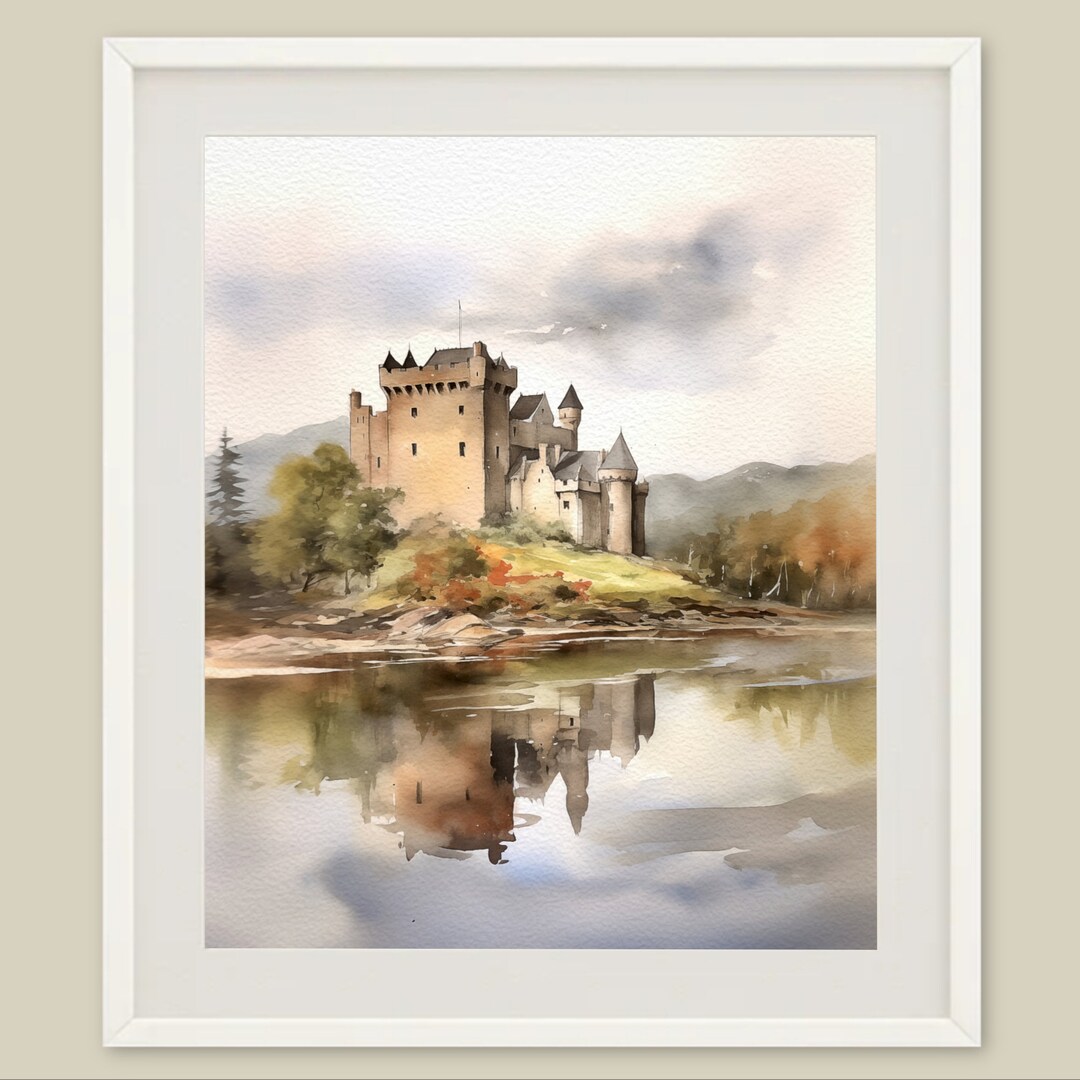 Dunvegan Castle Painting Scotland Isle of Skye Watercolor Art Print ...