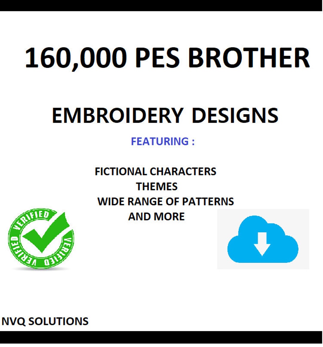 160,000 PES Brother Embroidery Pattern Design Files Download - Etsy
