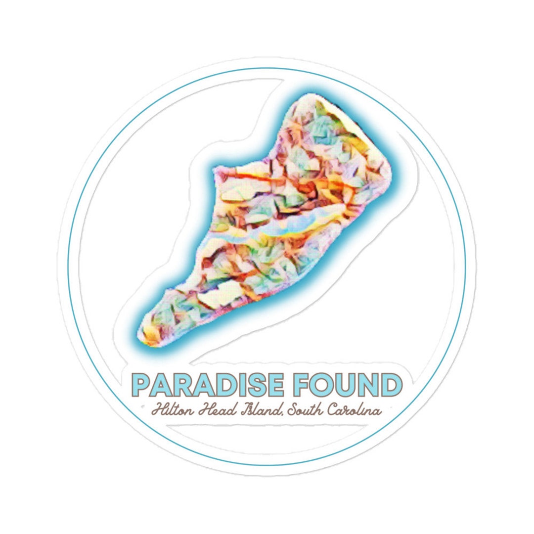 Hilton Head Island Paradise Found Bubble-free Circle Stickers - Etsy