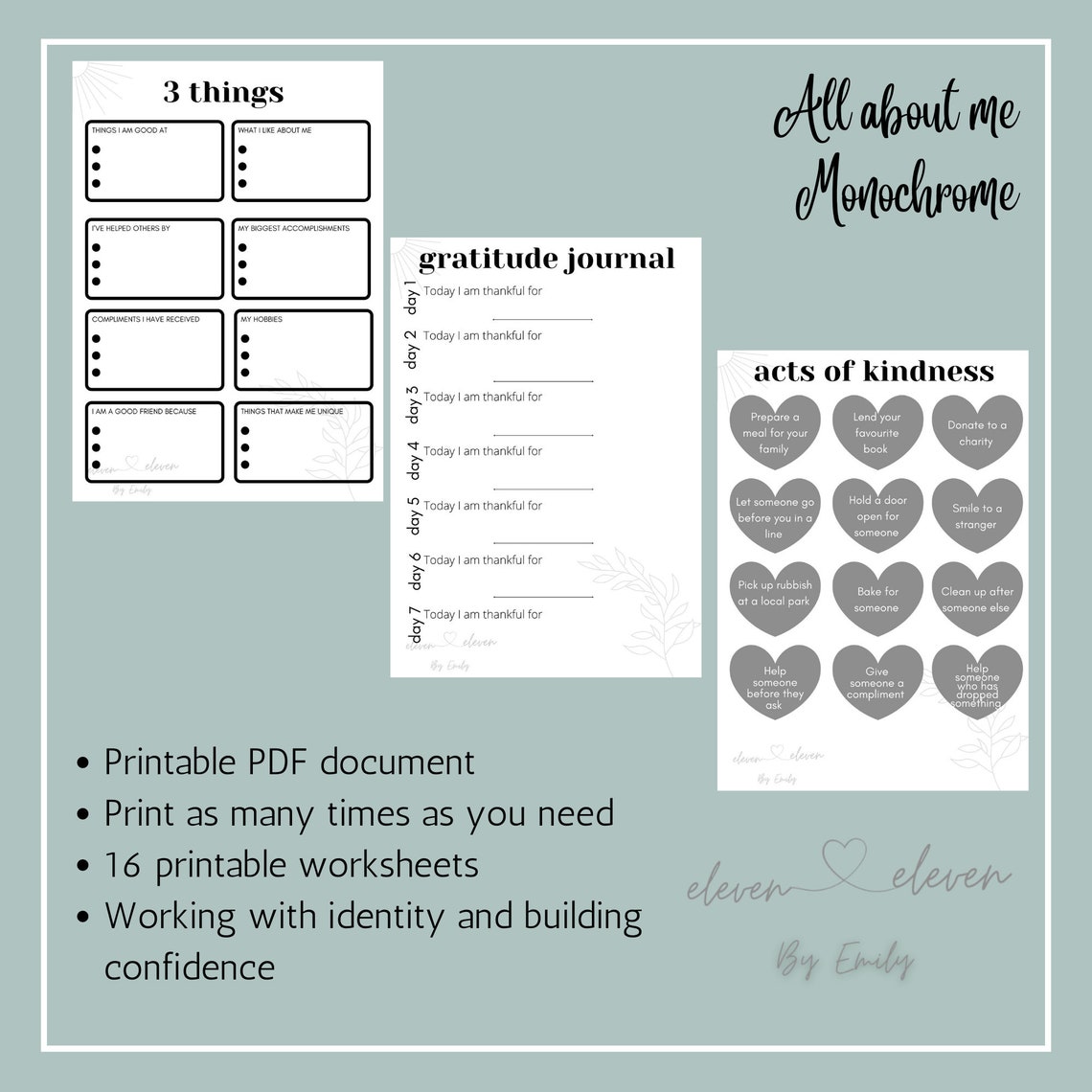 All About Me - 16 Therapy Worksheets - PDF Printable - Etsy