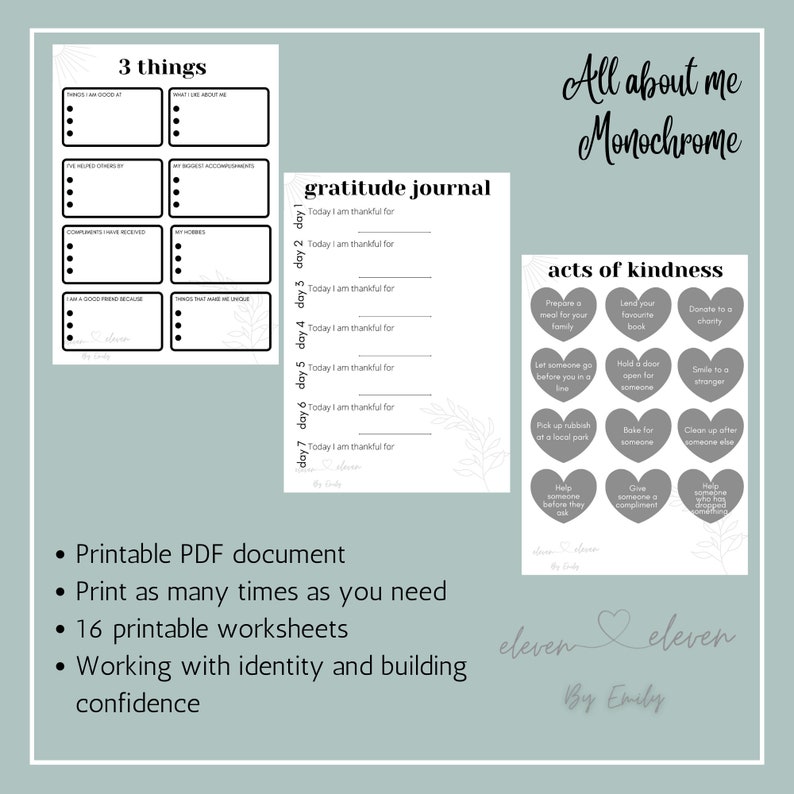 All About Me - 16 Therapy Worksheets - PDF Printable - Etsy