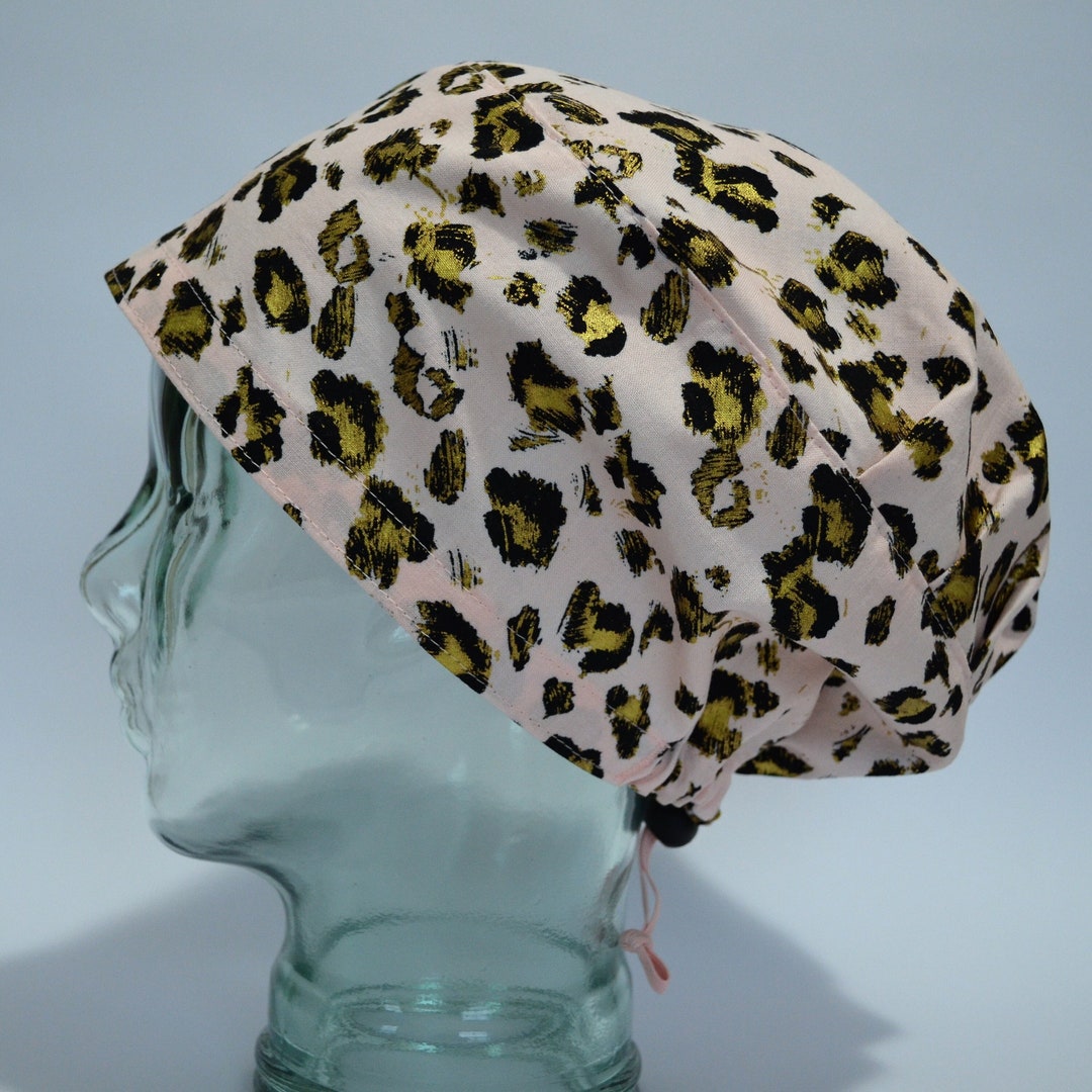 Euro Style Adjustable Scrub Cap Pink Leopard Scrub Cap for - Etsy