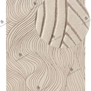 Flowing Line & Stripes Beige Modern Geometric Design Minimalist ...