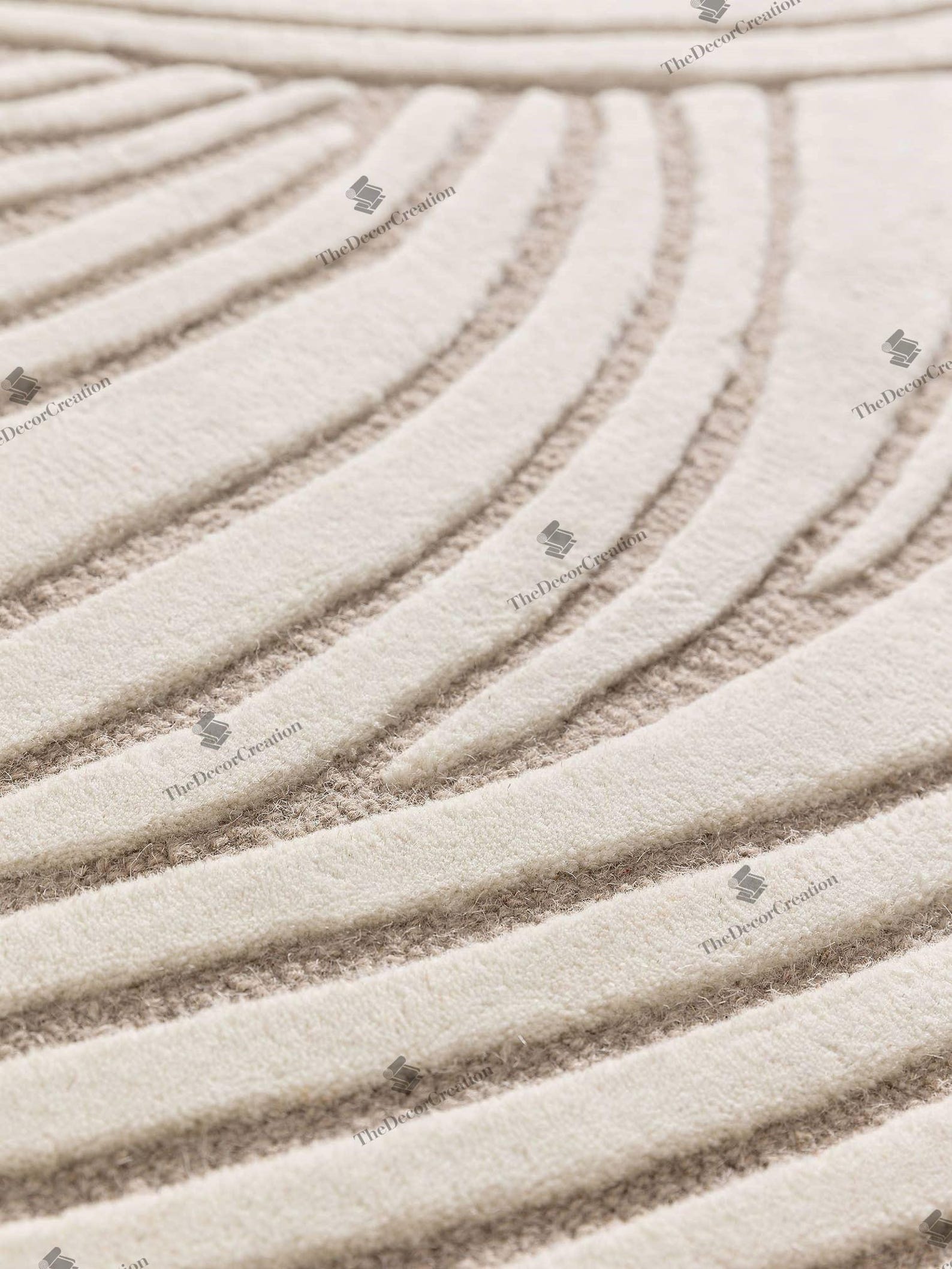 Flowing Line & Stripes Beige Modern Geometric Design Minimalist ...