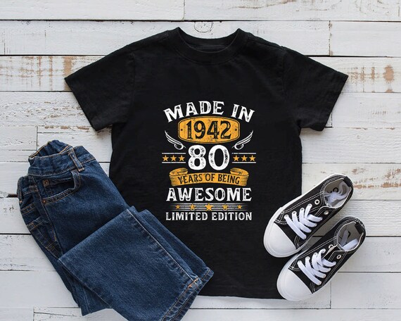 Made In 1942 80 Years Old Ts 80th Birthday T For Men Etsy