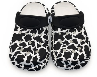 Cow Print Clogs - Etsy