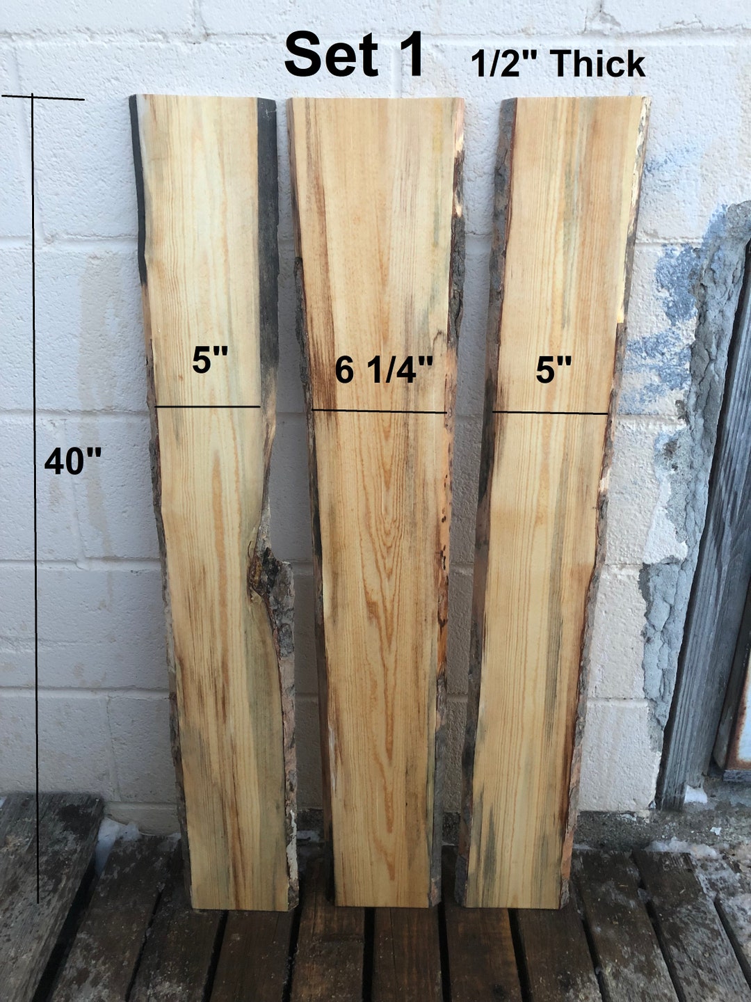 Thin Live Edge Blue Stain Boards - Etsy