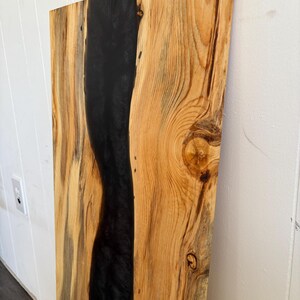 Epoxy and Wood River Live Edge Slab Table Tops Counter Stands Blue Pine ...