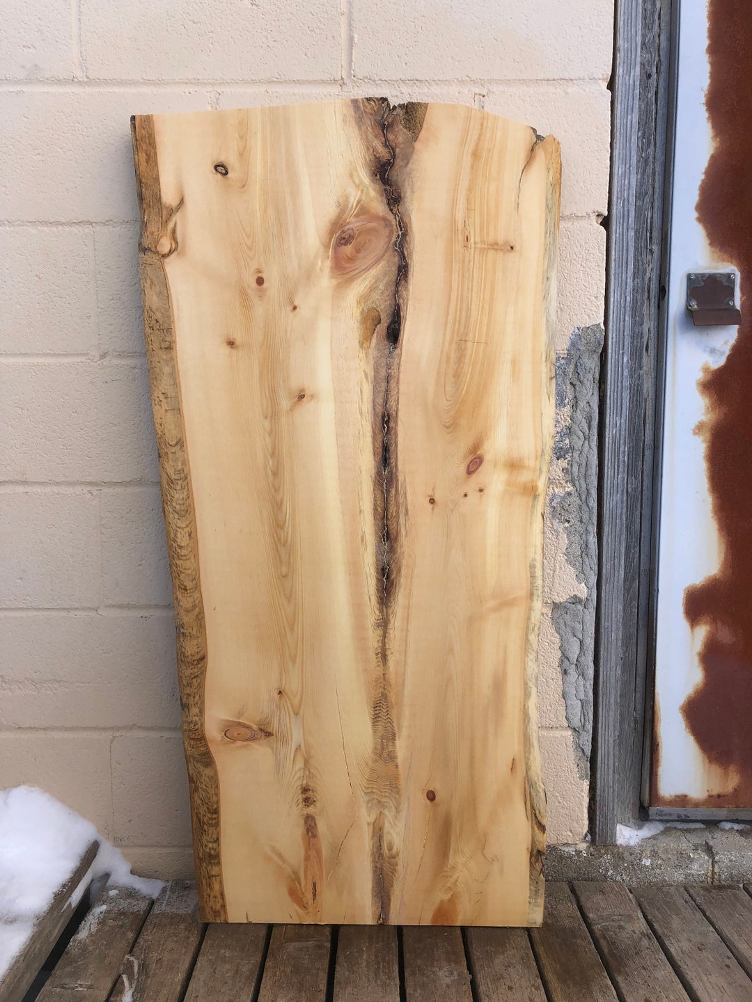 Pine Live Edge Slab, 4 Foot by 2 Foot, Crotch Piece, Big Knots, Board ...