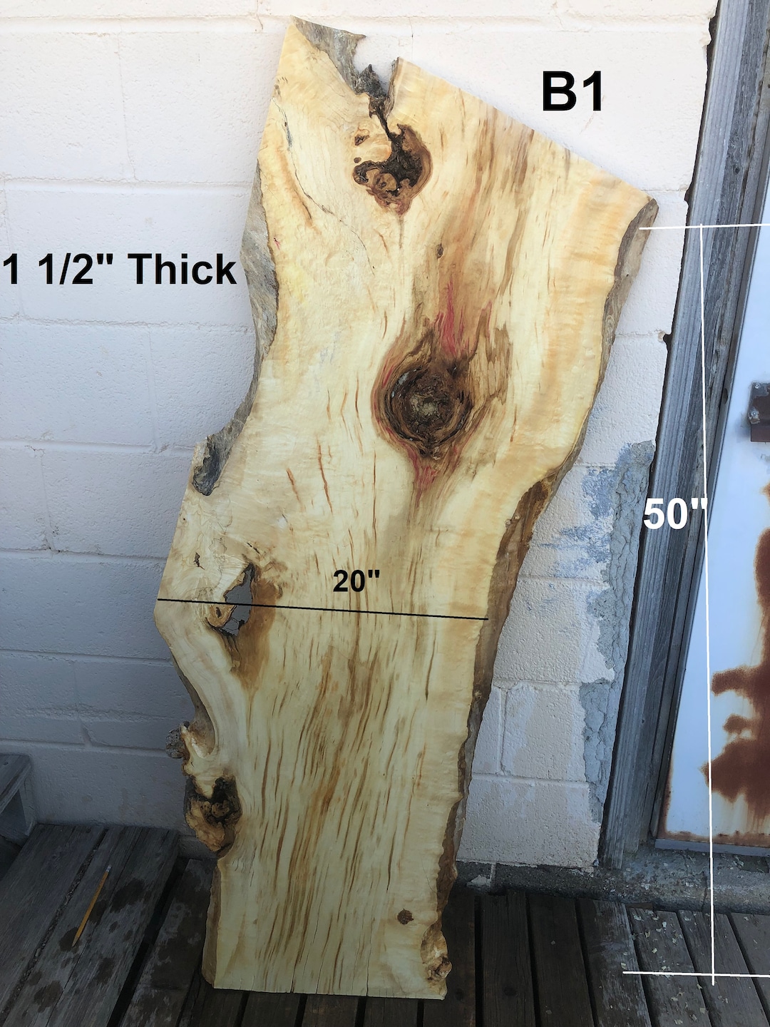 Box Elder Live Edge Slabs, Light Colorful Patterns, Planed Flat ...