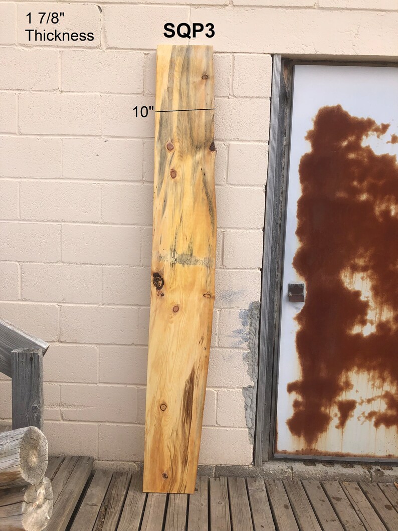 One Side Live Edge Blue Stain Pine - Etsy