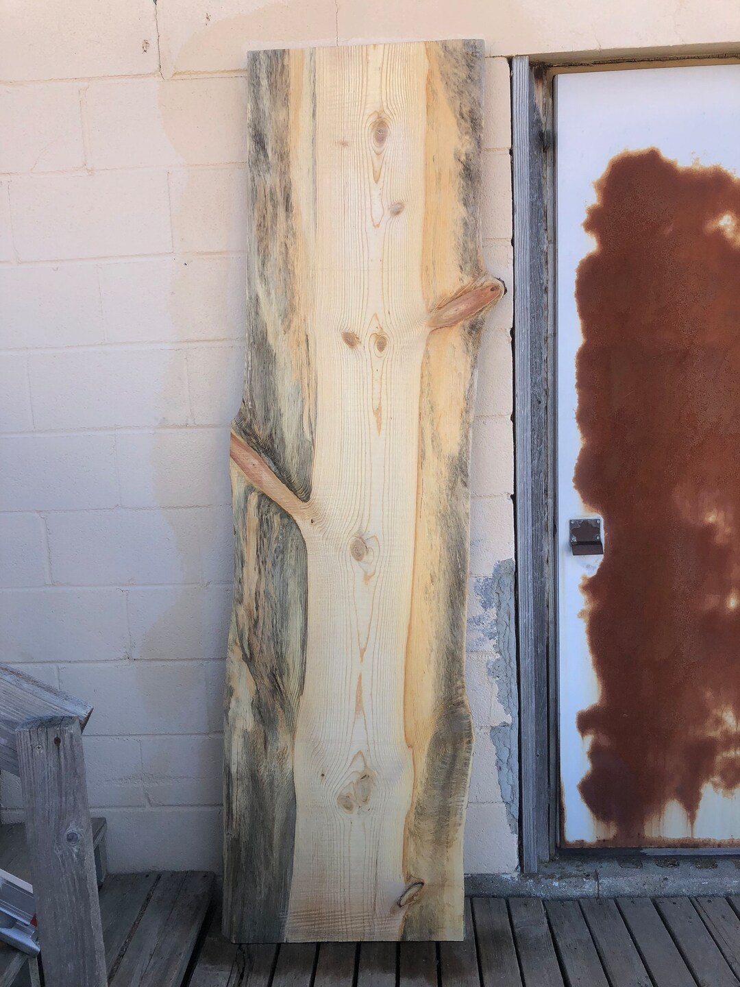 Woodworking Slabs, Blue Stained Pine, Natural Edge Slab for Making Table Tops, Dining Table ...