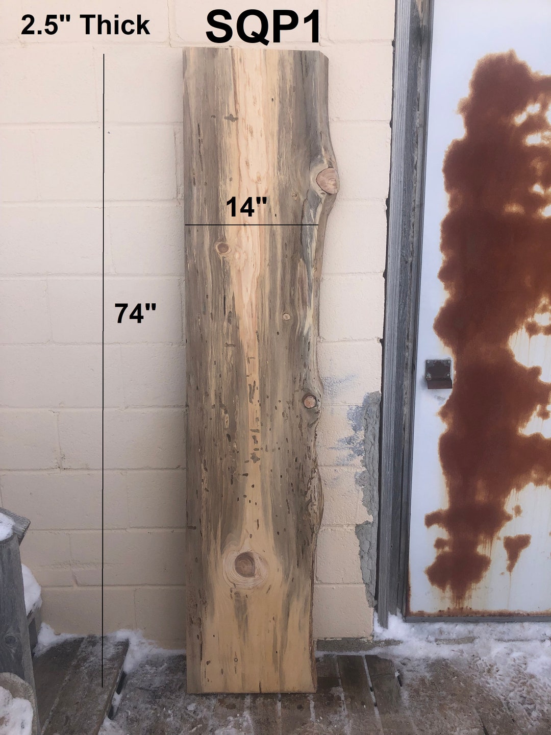One Side Live Edge Blue Stain Pine - Etsy
